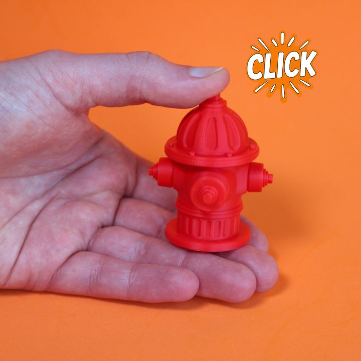 3D Printable Fire Hydrant Fidget Clicker - Keychain by Clickify 3D
